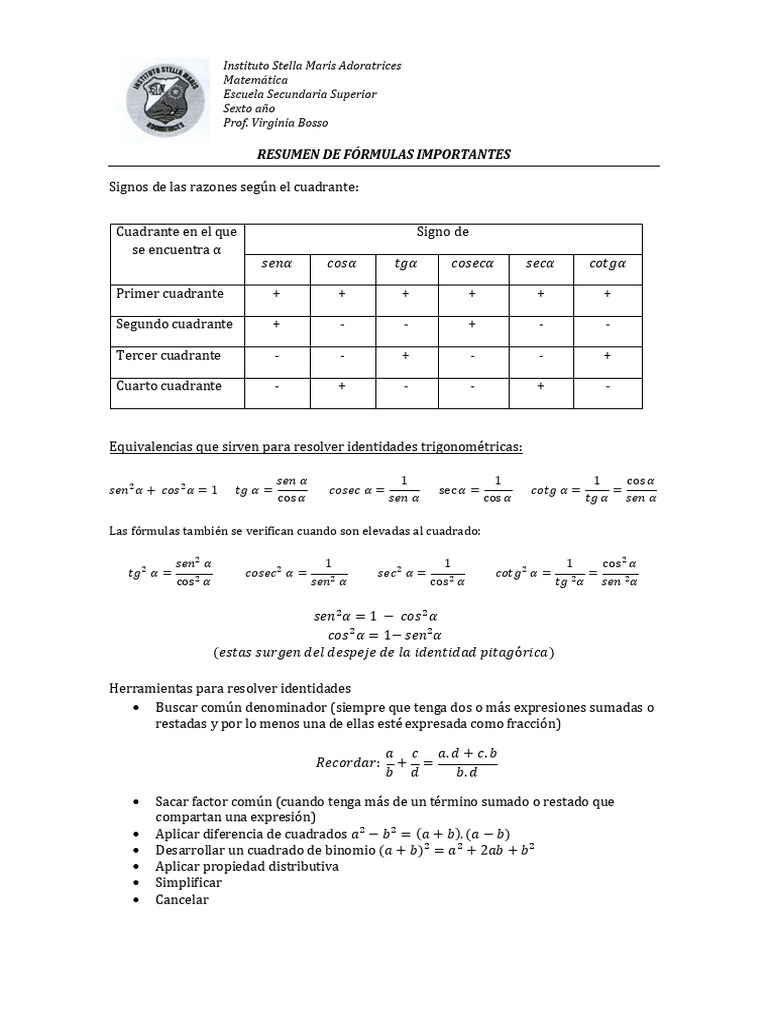 Resumen de Formulas 2020070101163501 | PDF