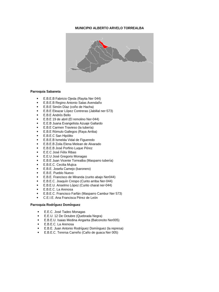 Municipio Alberto Arvelo Torrealba Mapa | PDF