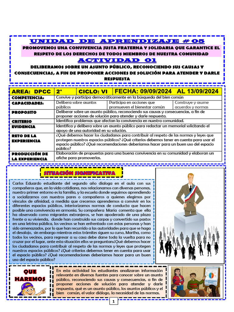 Actividad 1 DPCC 2° Unidad 5 | PDF