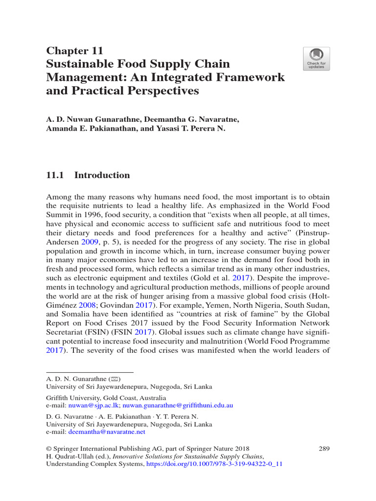 Sustainable Food Supply CHain Management An Integrated Framework and ...