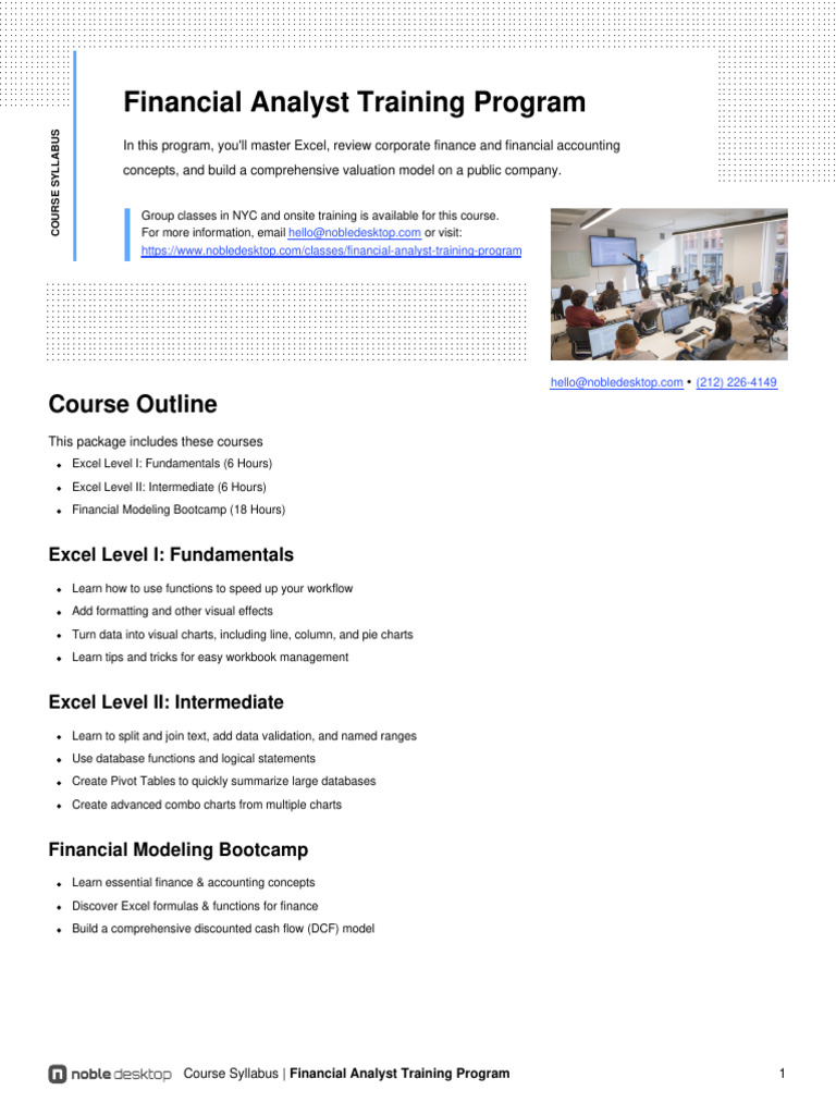 Financial Analyst Training Program Syllabus | PDF