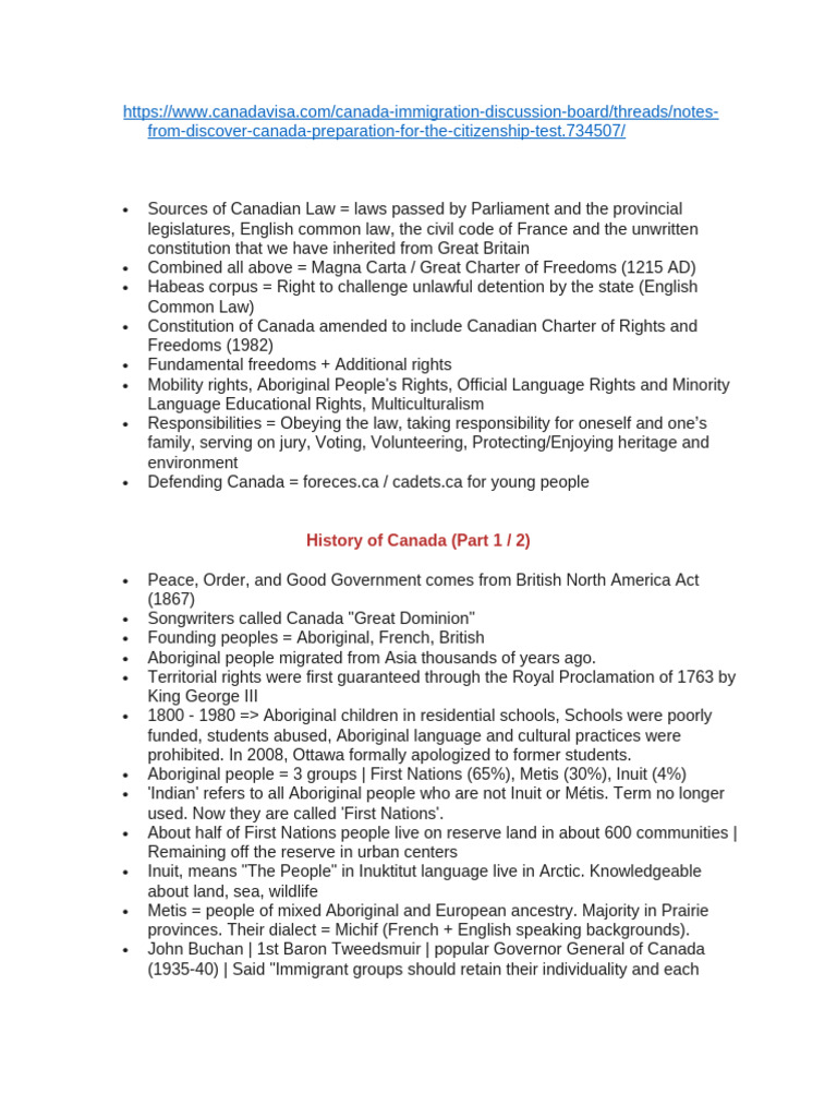 Citizenship Canada Part1 | PDF