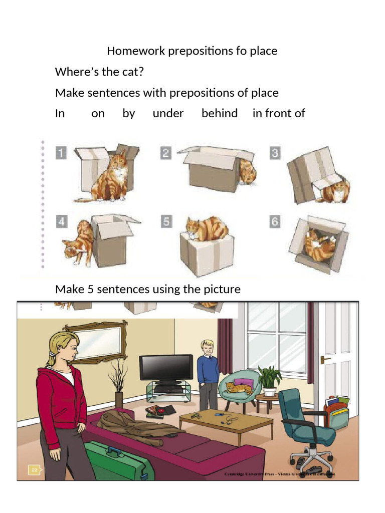Homework Prepositions Fo Place | PDF