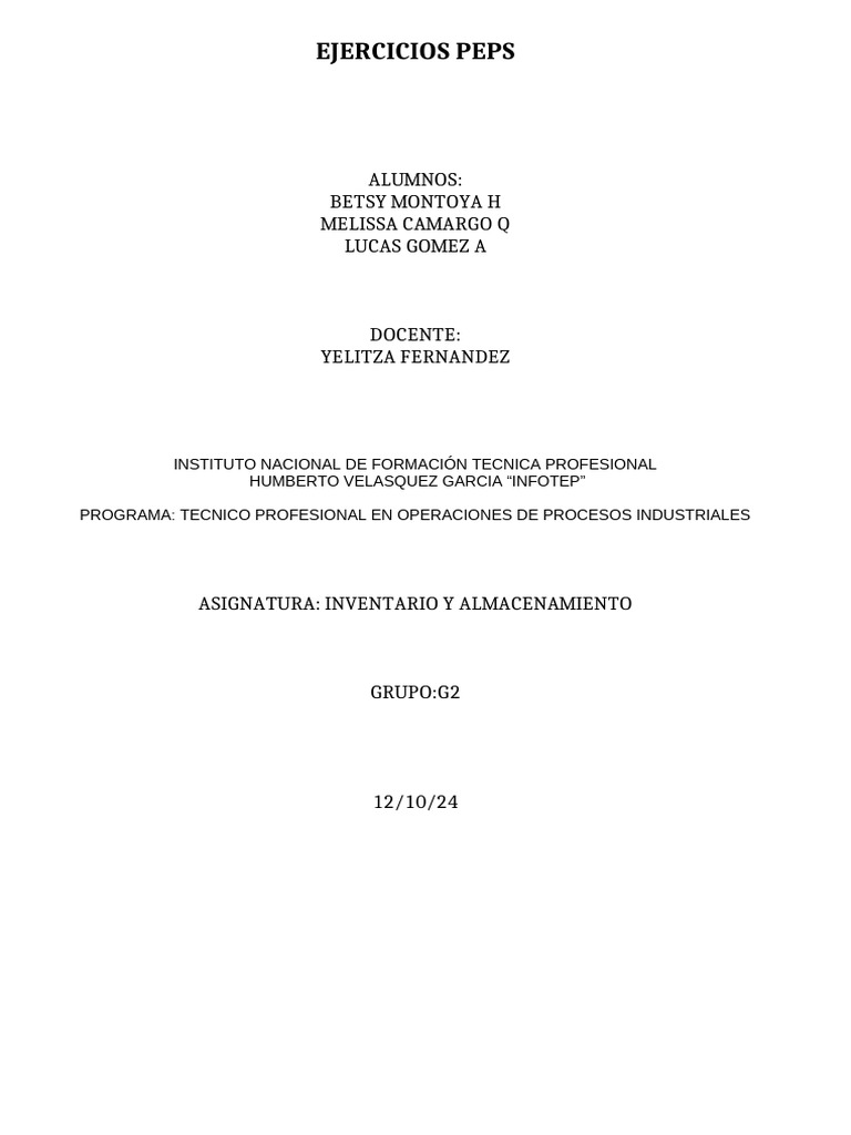 Ejercicios Peps 2 | PDF