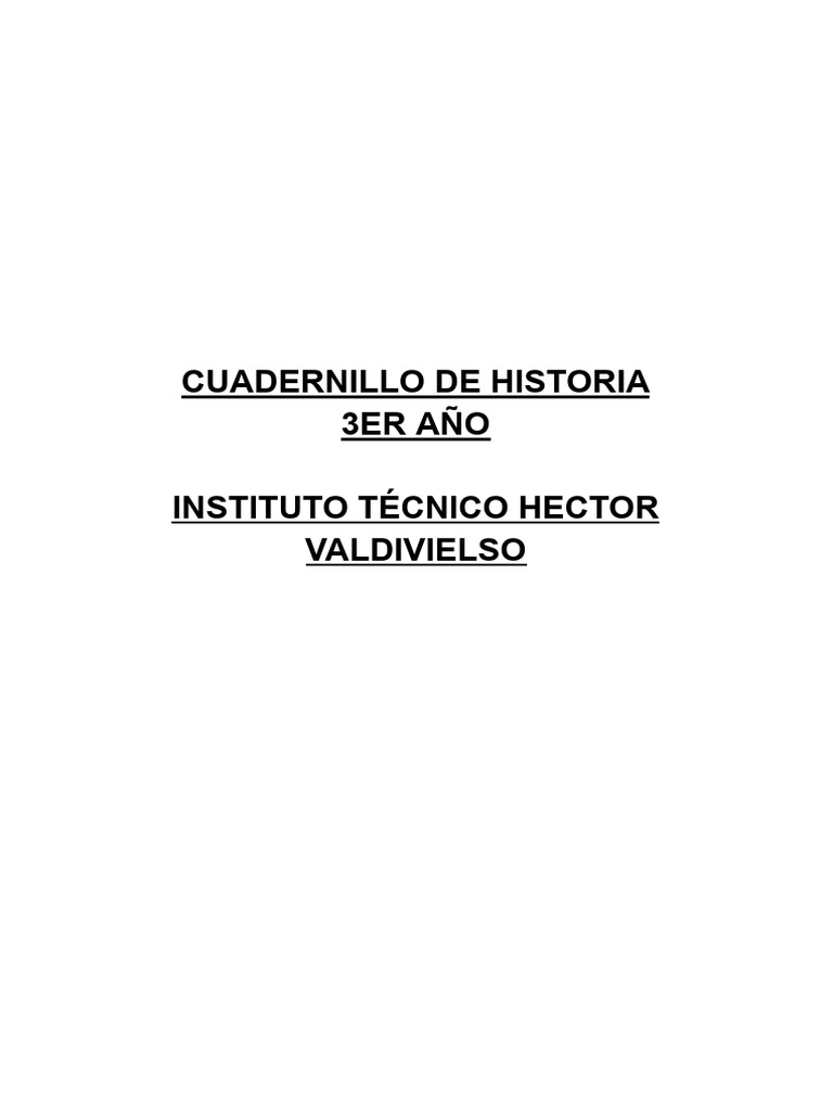 Cuadernillo Historia 3er Año A Y B Pdf