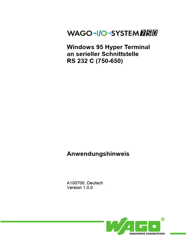 Windows 95 Hyper Terminal An Serieller Schnittstelle RS 232 C (750-650) | PDF