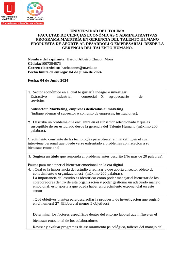 Formato de Perfil de Prop MGTH | PDF