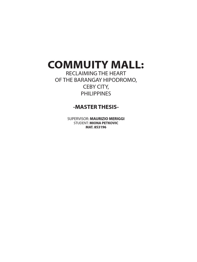Miona+Petkovic Community+Mall Master+Thesis | PDF