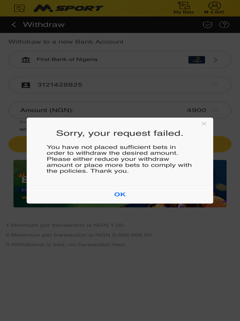Withdraw MSport | PDF