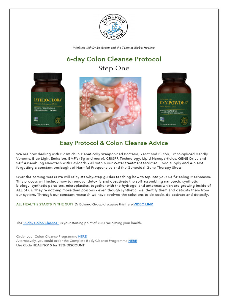Step One The 6-Day Colon Cleanse Protocol | PDF