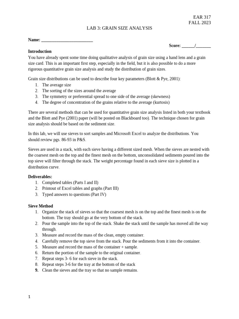 Lab3 GrainSize Withdata | PDF