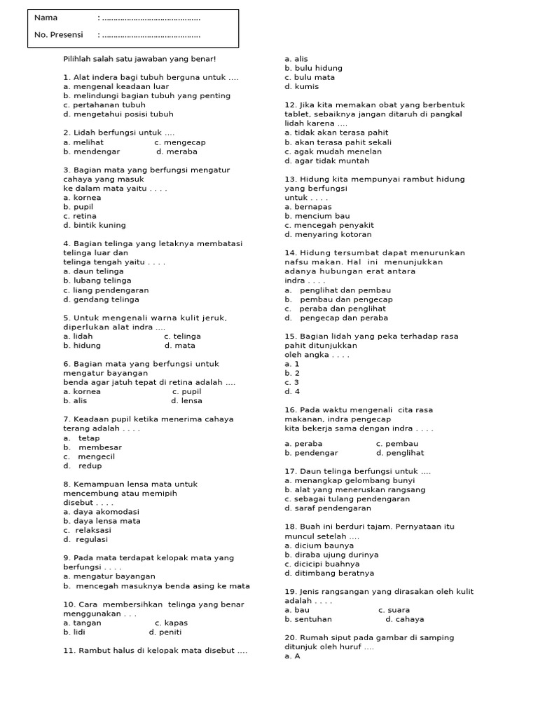 Uh Panca Indera 2 | PDF