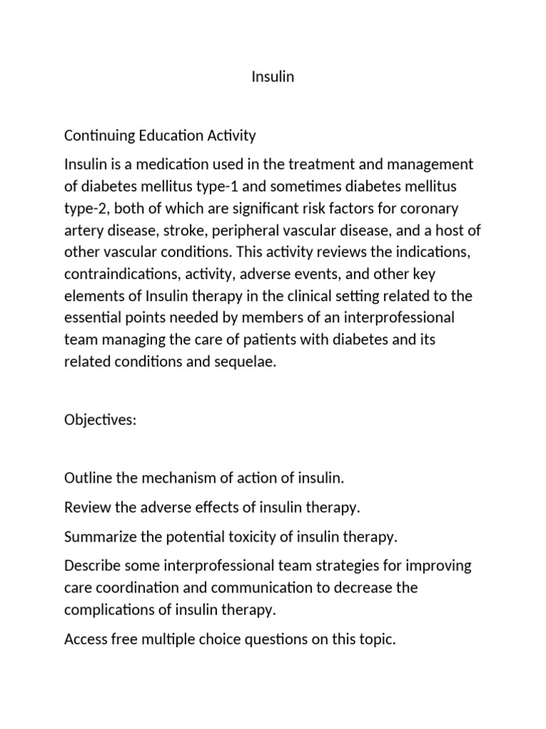 Insulin Contraindication (Herty) | PDF | Self-Improvement