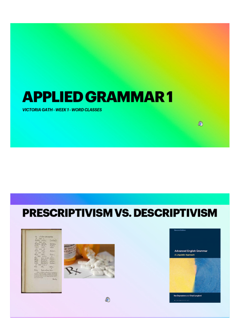 Week 1 - Word Classes PDF | PDF