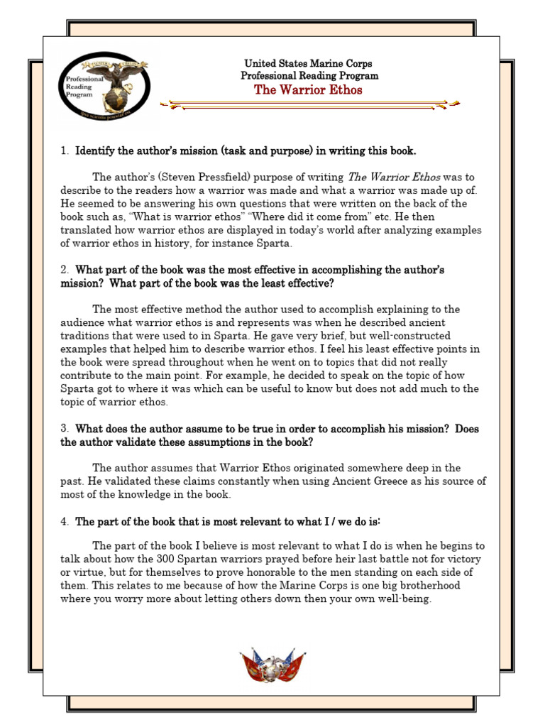 Warrior Ethos Report | PDF