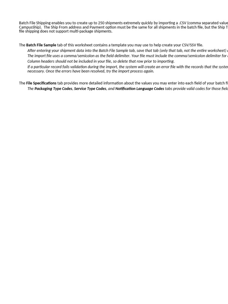 UPS Batch File Shipping ENG | PDF