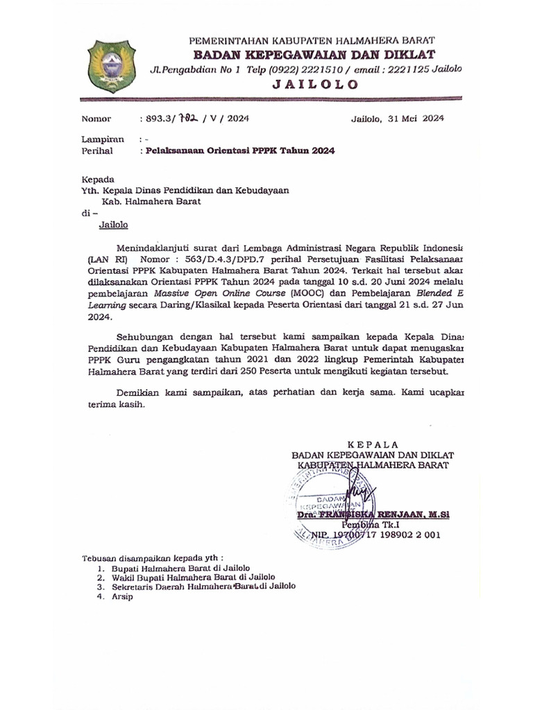 Pelaksanaan Orientasi PPPK tahun 2024 | PDF