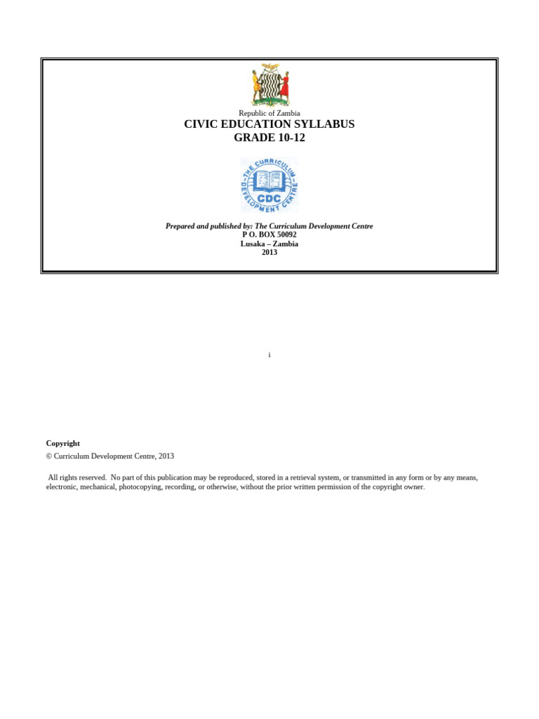 Civic Ed. 10 - 12 Final | PDF