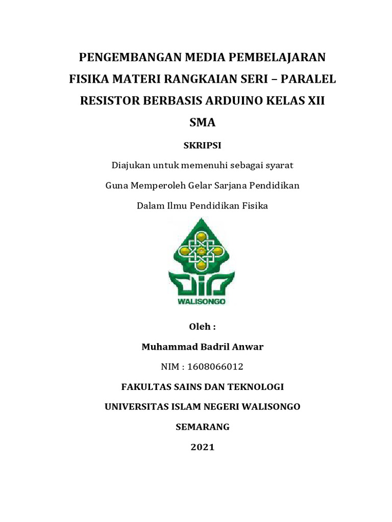 Muhammad Badril Anwar - Full Skripsi - Muhammad Badril Anwar | PDF