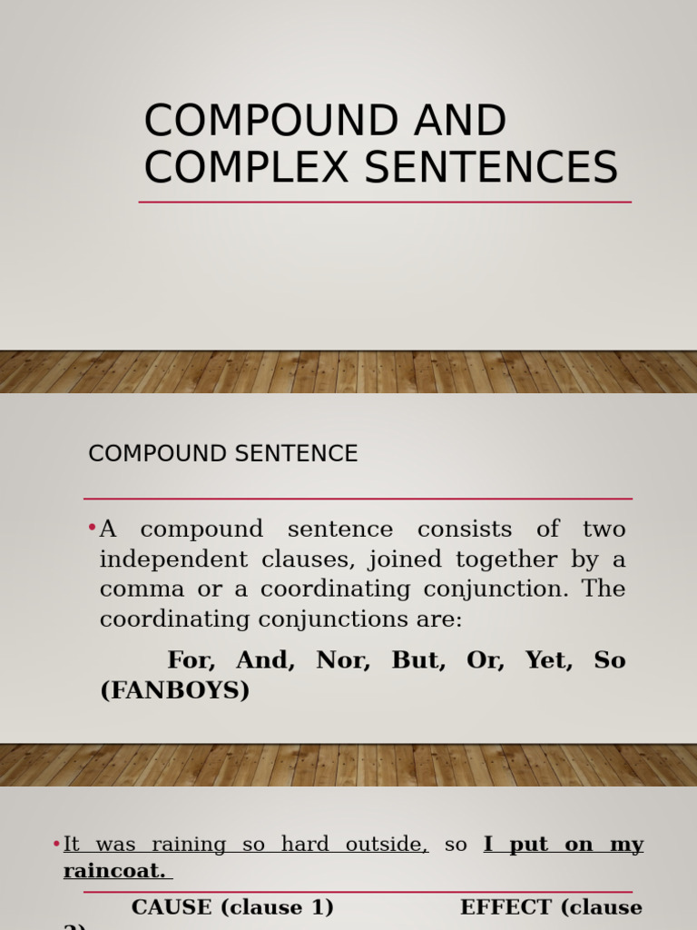 Compound and Complex Sentences | PDF