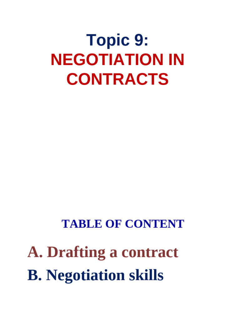 Contract Negotiation Skills Guide | PDF | Career & Growth