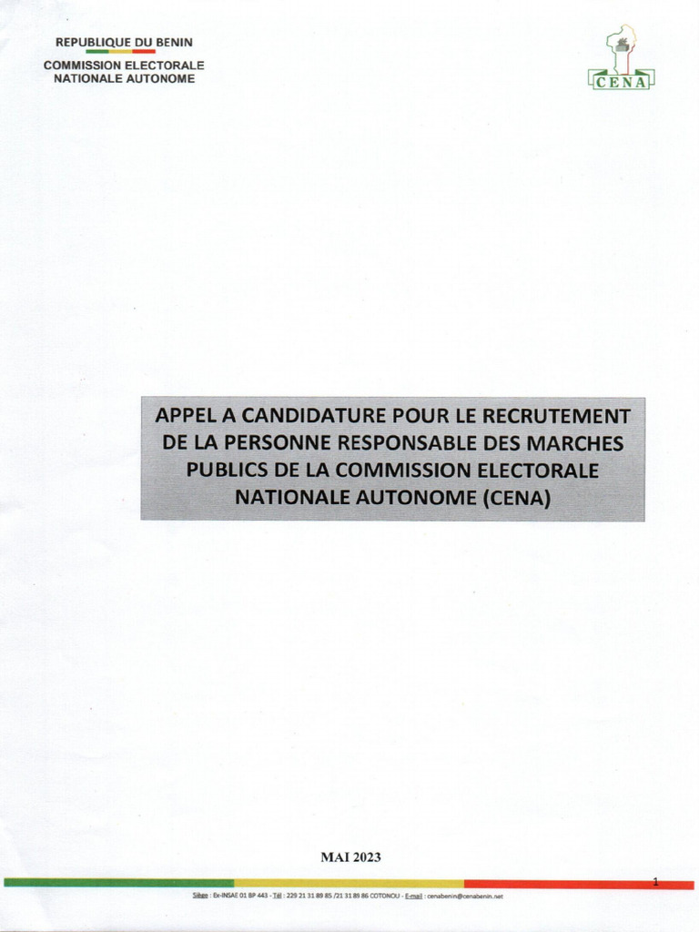 Appel à Candidature PRMP | PDF