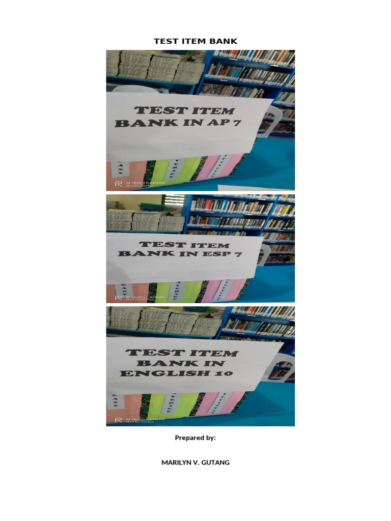 Test Item Bank | PDF