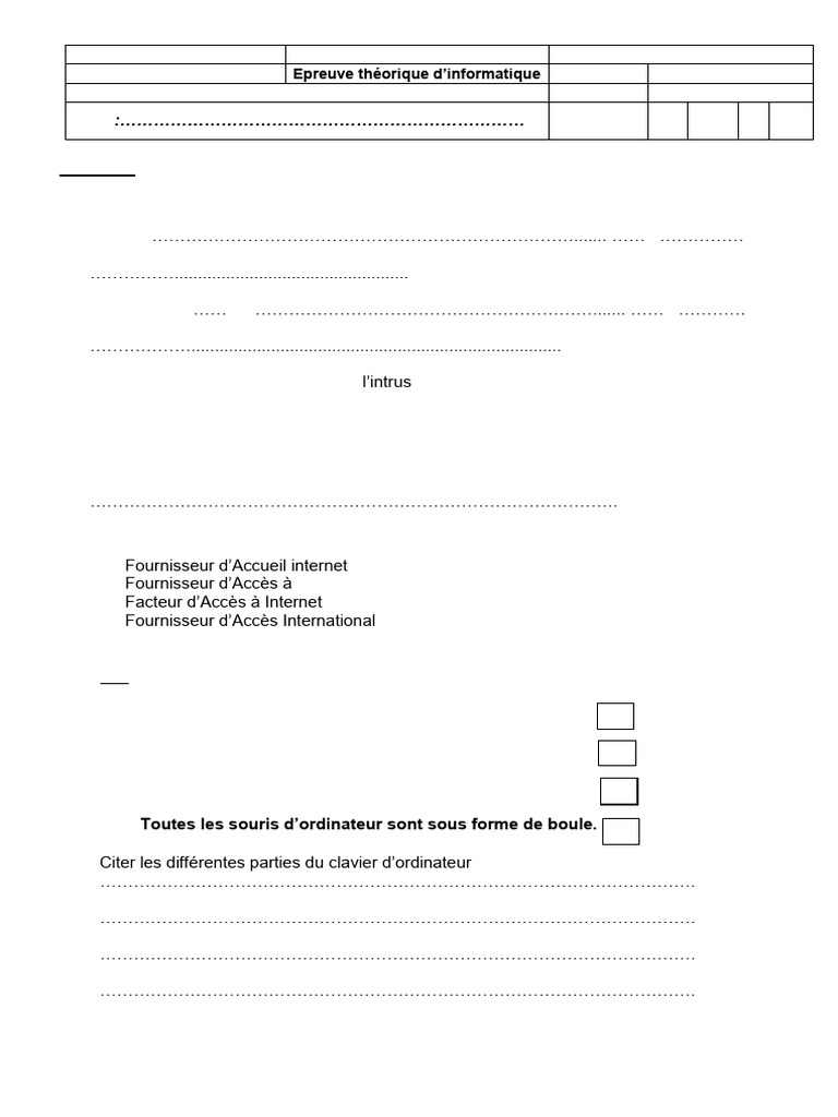 Eval 4 Info6ème | PDF