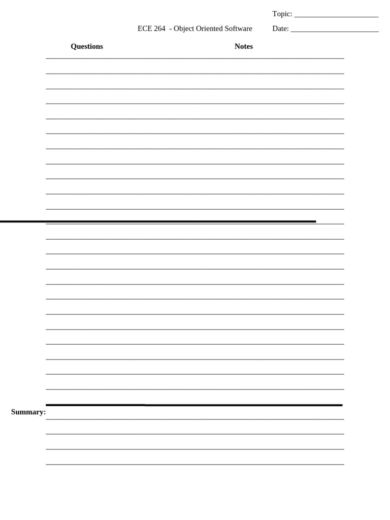 Cornell Note-Taking - ECE 264 | PDF