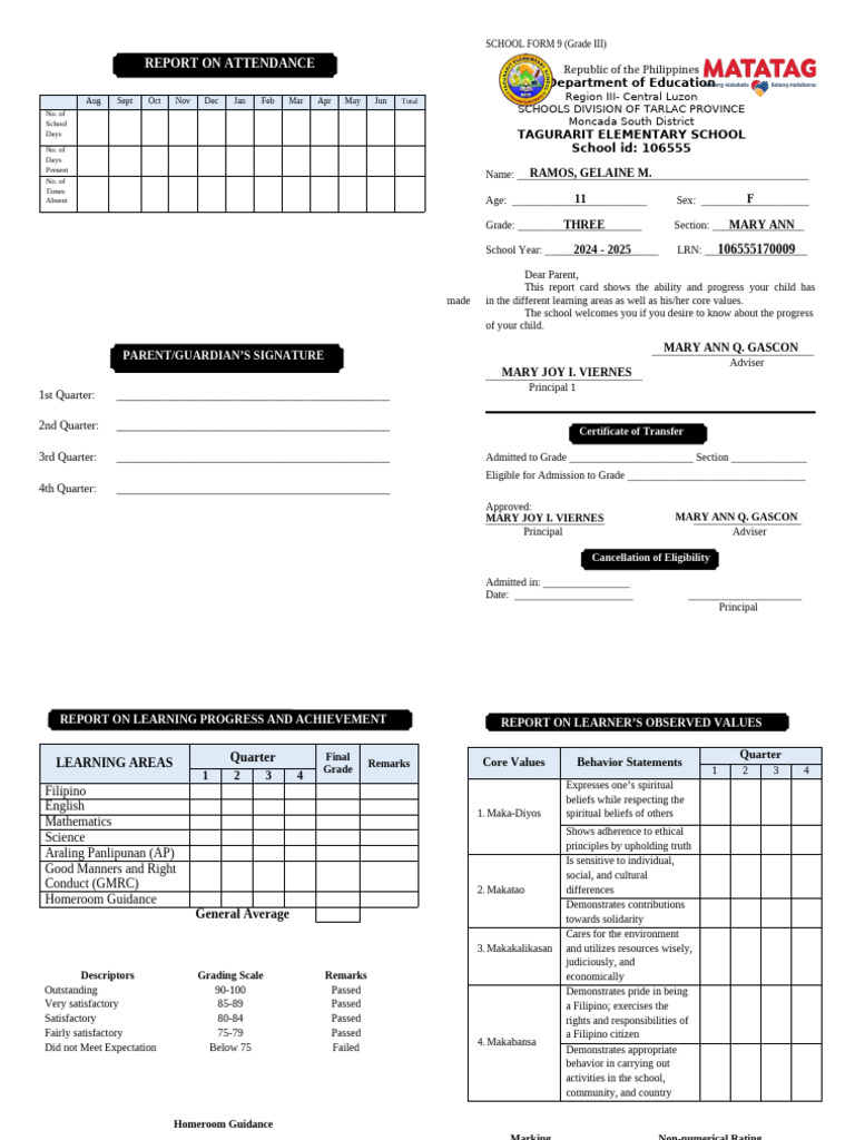Sf9-Grade-3 - Matatag | PDF