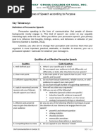Persuasive Speech Analysis Handout DAFOREST | PDF | Rhetoric | Credibility