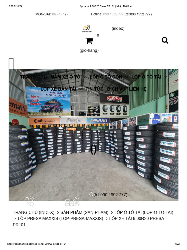 Lốp Xe Tải 9.00R20 Presa PR101 - Nhập Thái Lan | PDF