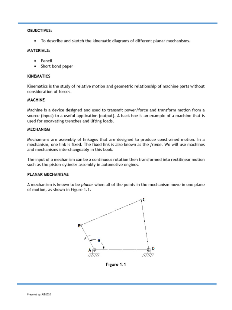 Laboratory Activity 3 Kinematic Diagrams Pdf