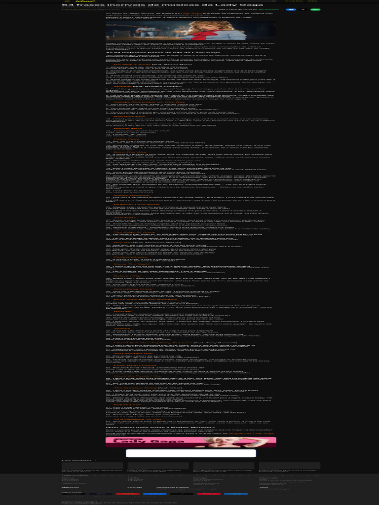 64 frases incríveis de músicas da Lady Gaga | PDF