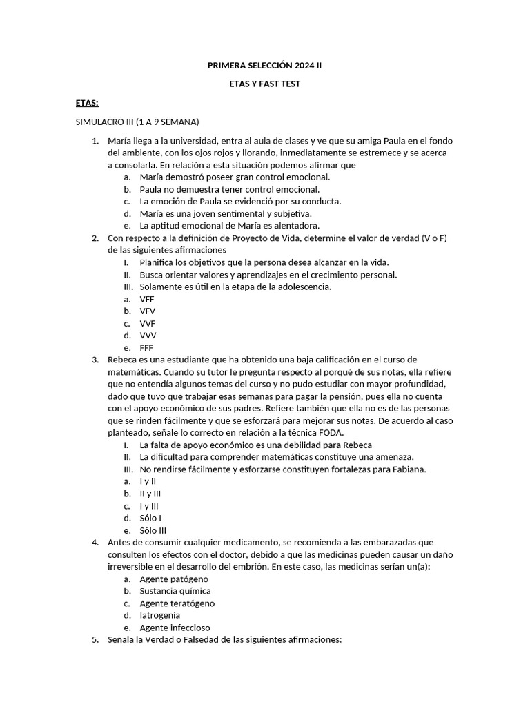 Psicología PS 2024 II ETAS - FT Completo | PDF