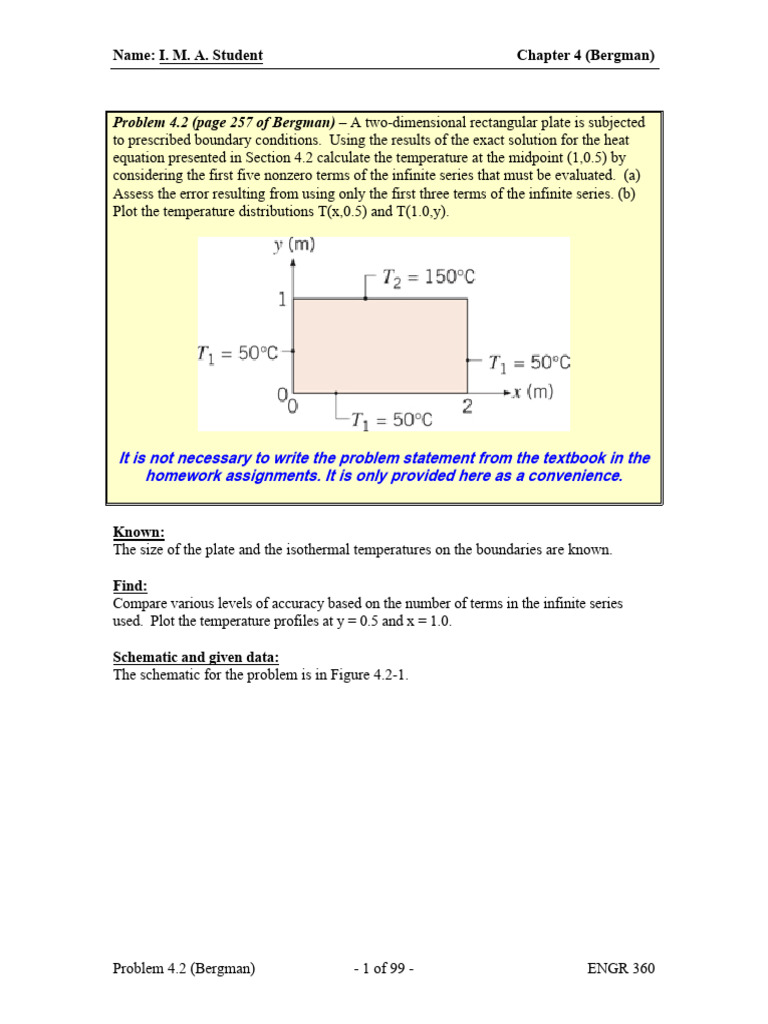 ENGR360 Chapter 4 Sample Problems Bergman | PDF