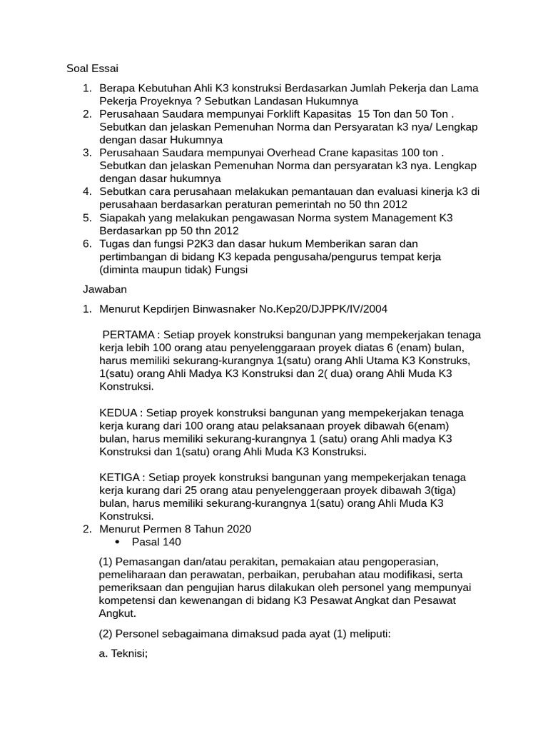 Soal Essai | PDF