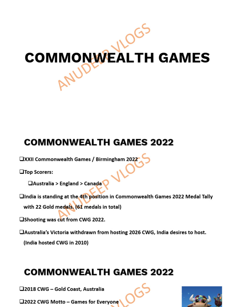 Commonwealth & Asian Games | PDF
