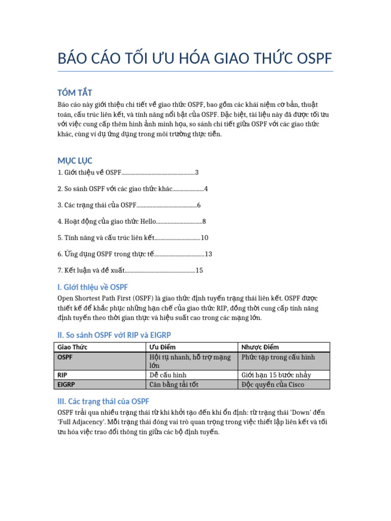 Optimized Ospf Report Pdf