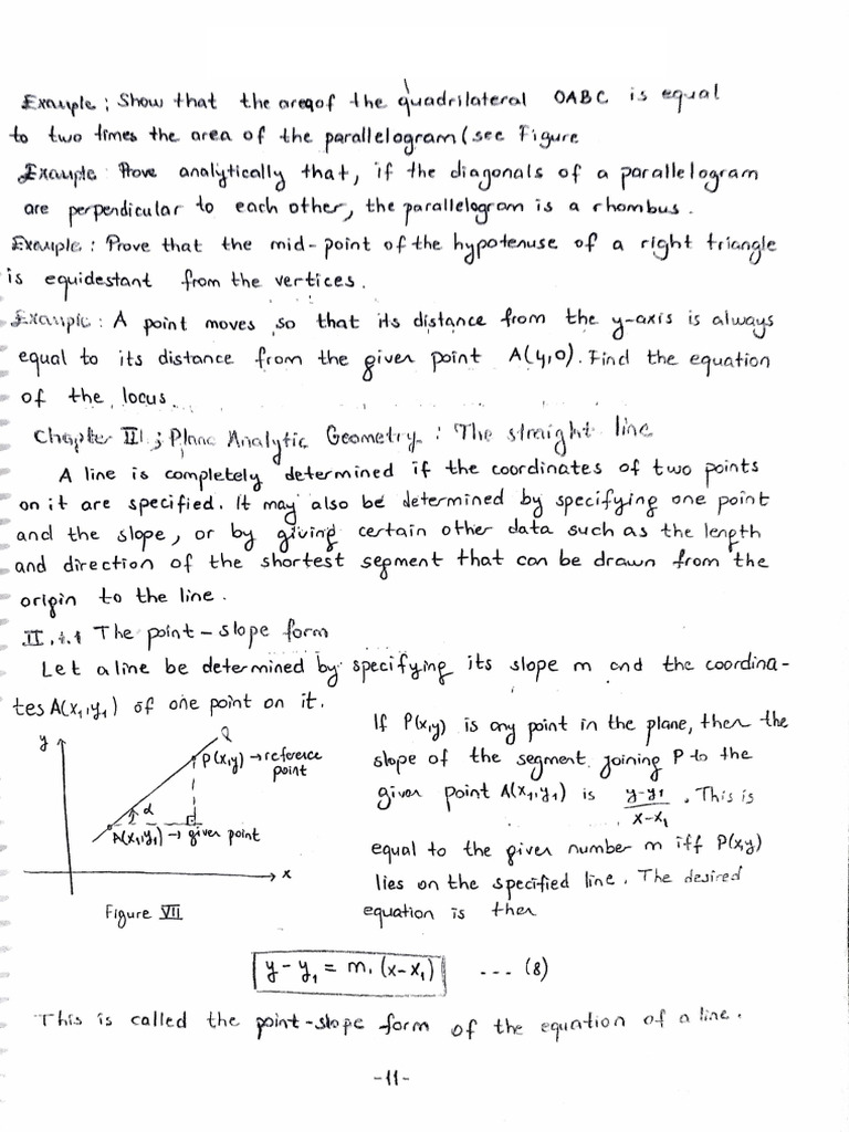 Analytic Geometry Lecture Notes - 3rd Week Part 2 | PDF