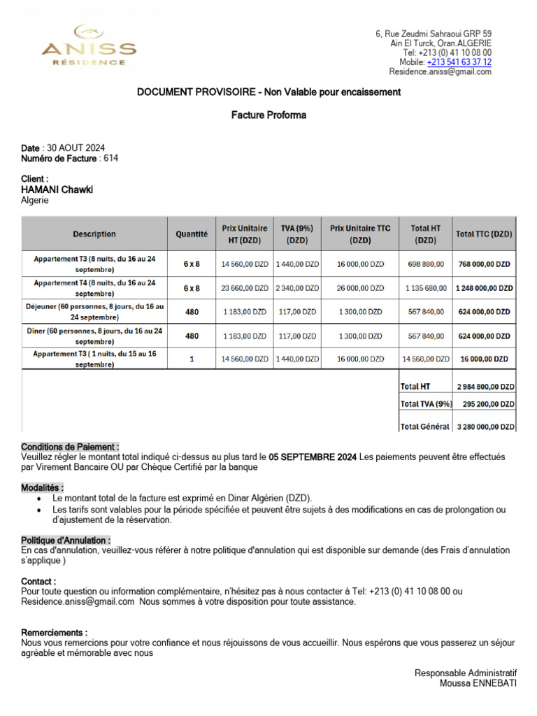 PRO FORMA 2 horloges 19.09.24 | PDF
