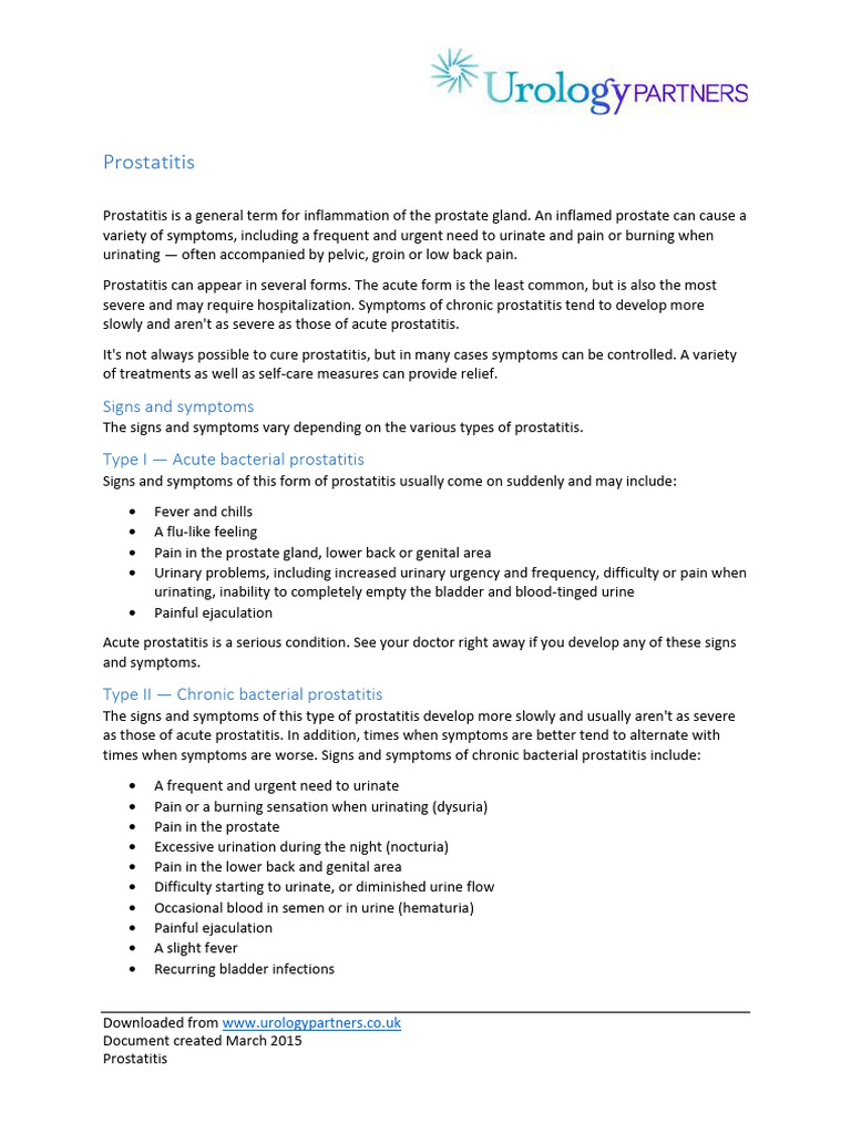 Prostatitis | PDF