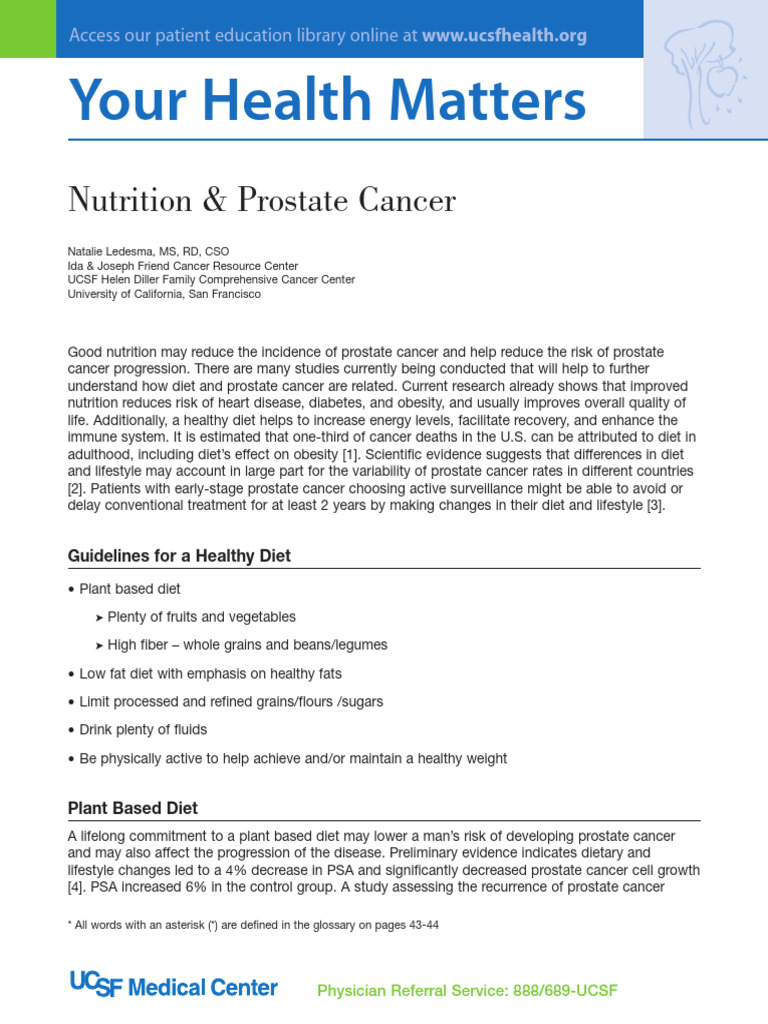 Nutrition and Prostate Cancer | PDF