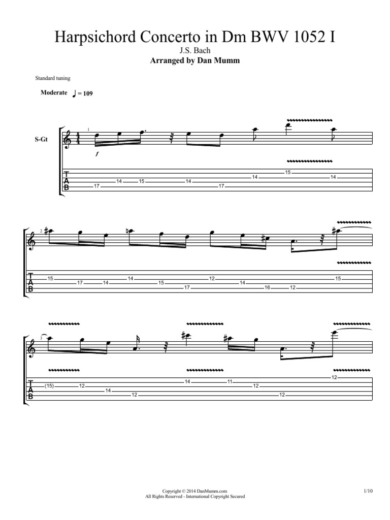 Dan Mumm Bach 1052a TAB | PDF