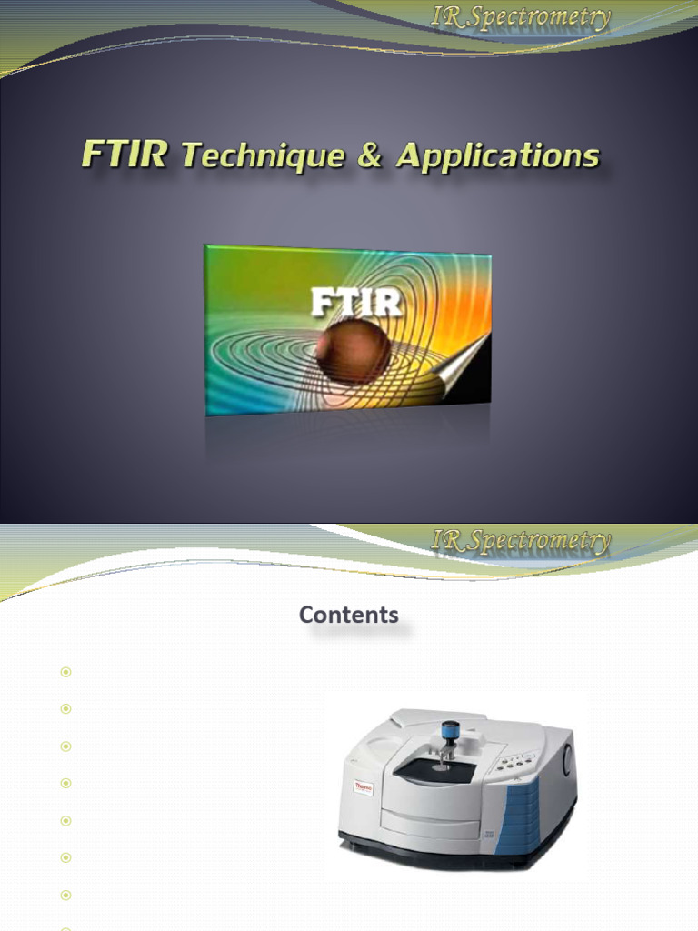 Fundamentals and Applications of FTIR | PDF