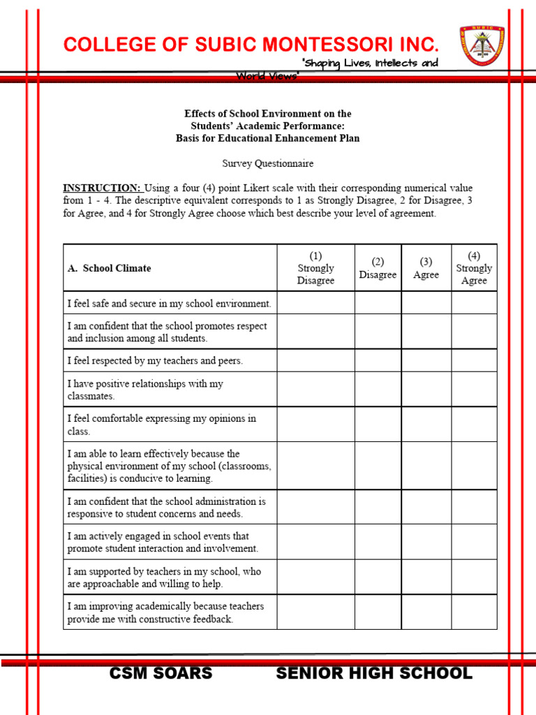 Effect of School Environment On Students' Academic Performance As A ...