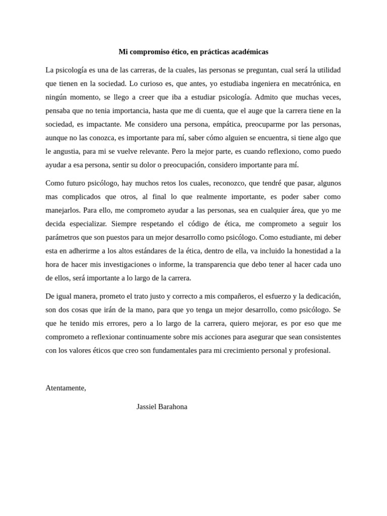 Mi Compromiso Ético | PDF