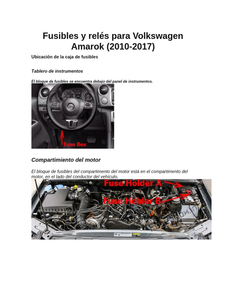Fusibles y Relés para Volkswagen Amarok | PDF