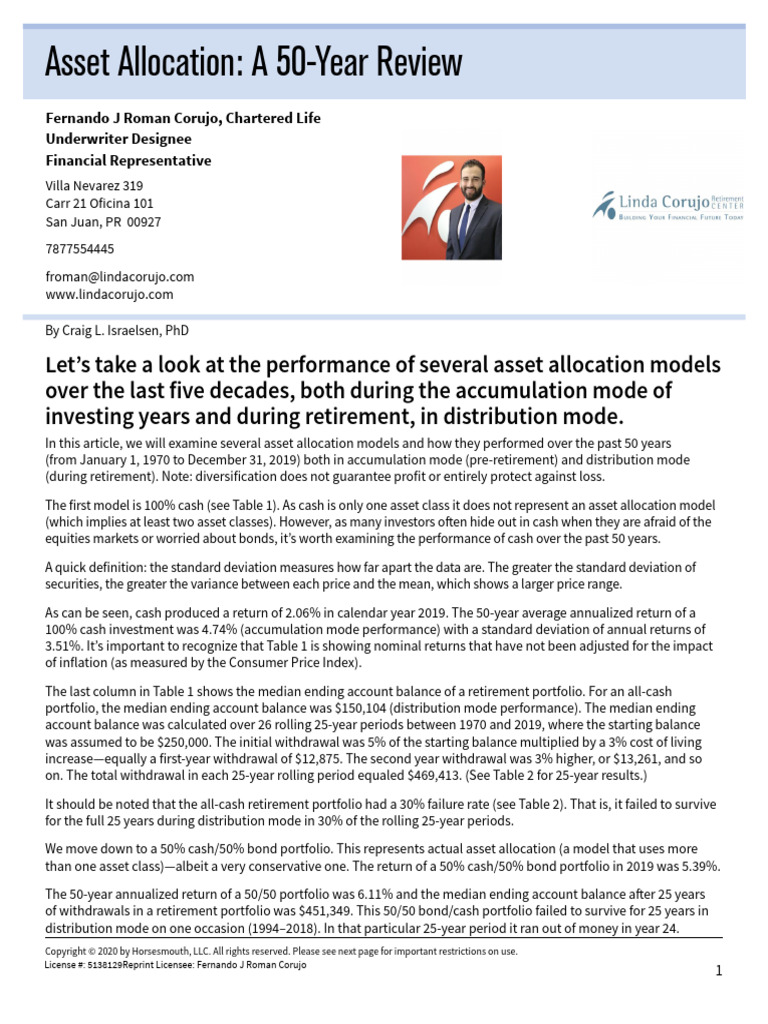 Asset Allocation, A 50-Year Review | PDF