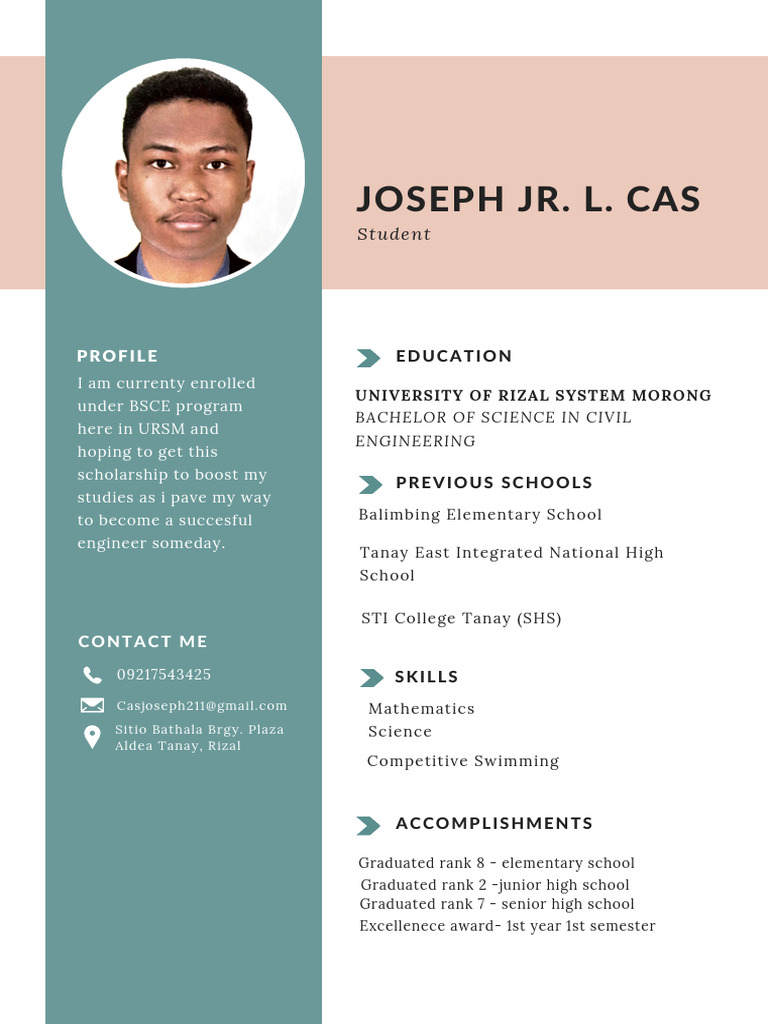 White Simple Student CV Resume | PDF